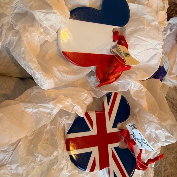 Disney | Holiday | Disney Mickey Mouse Flag Ornaments Blue Red White ...